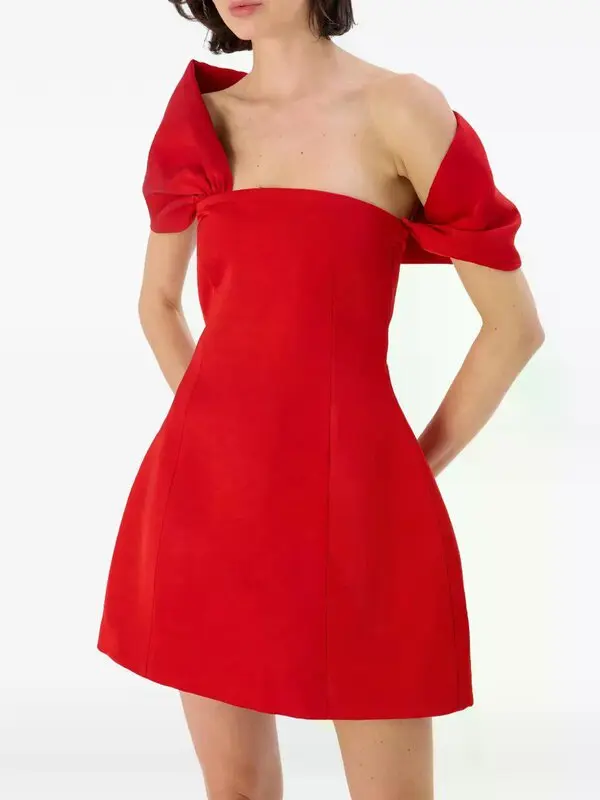 OCCLEUS One-shoulder Ruffled Mini Dress