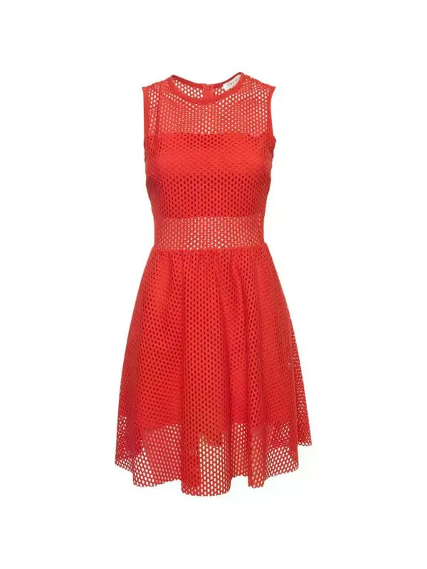 Sandro Mesh Sleeveless Round Neck Mini Dress