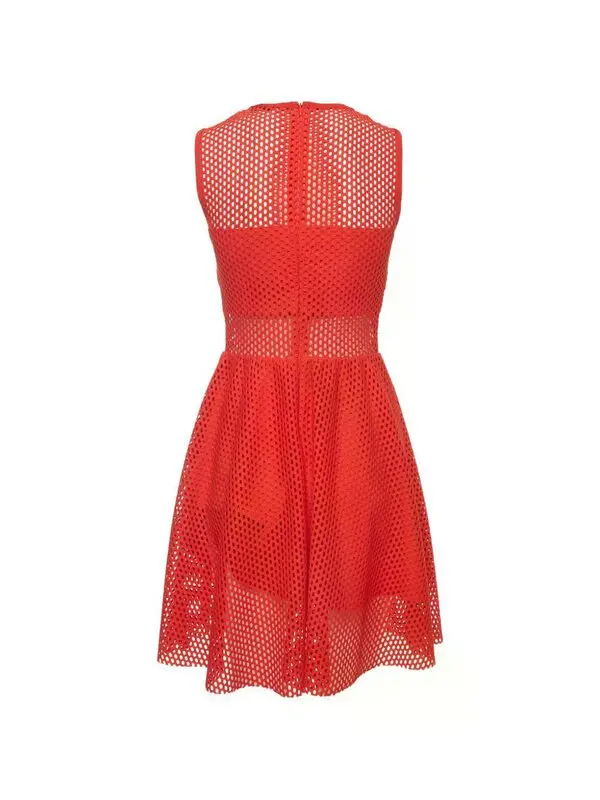 Sandro Mesh Sleeveless Round Neck Mini Dress