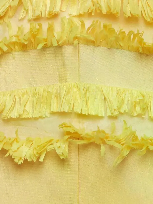 Alexis Fringed Raffia-effect Top And Skirt