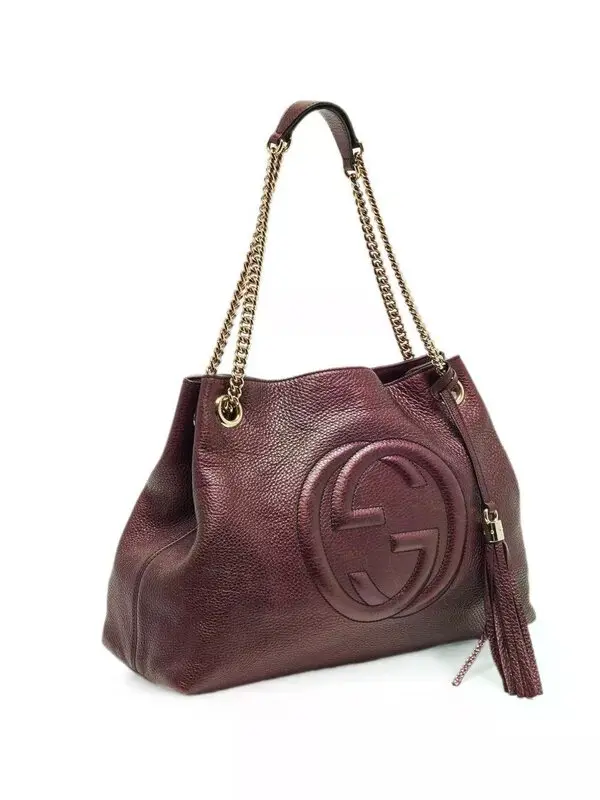 Gucci Soho Leather Shoulder Bag - Red