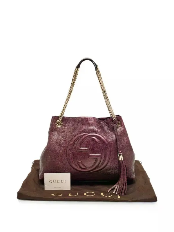 Gucci Soho Leather Shoulder Bag - Red