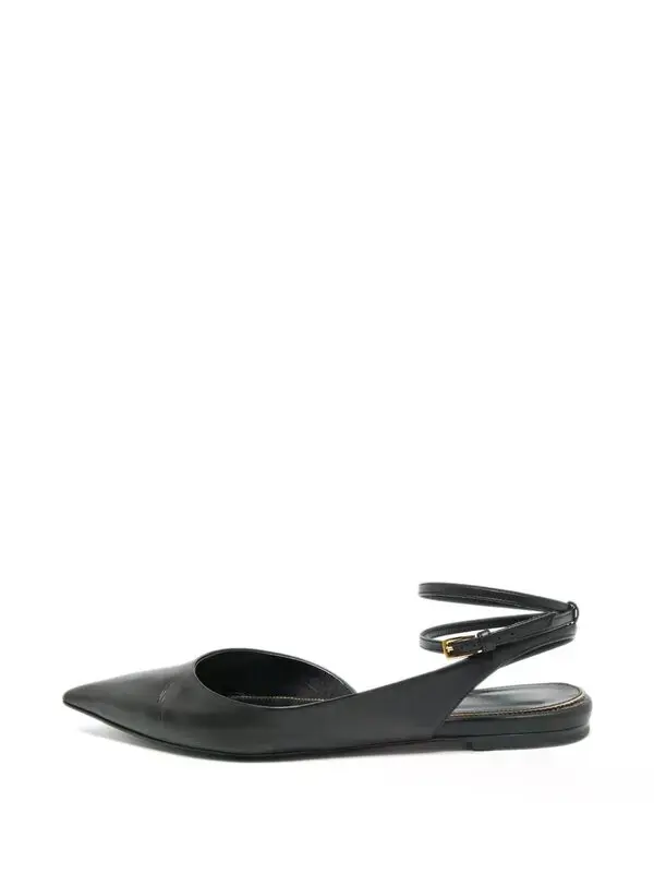TOM FORD Leather Ankle Strap Flat Pumps