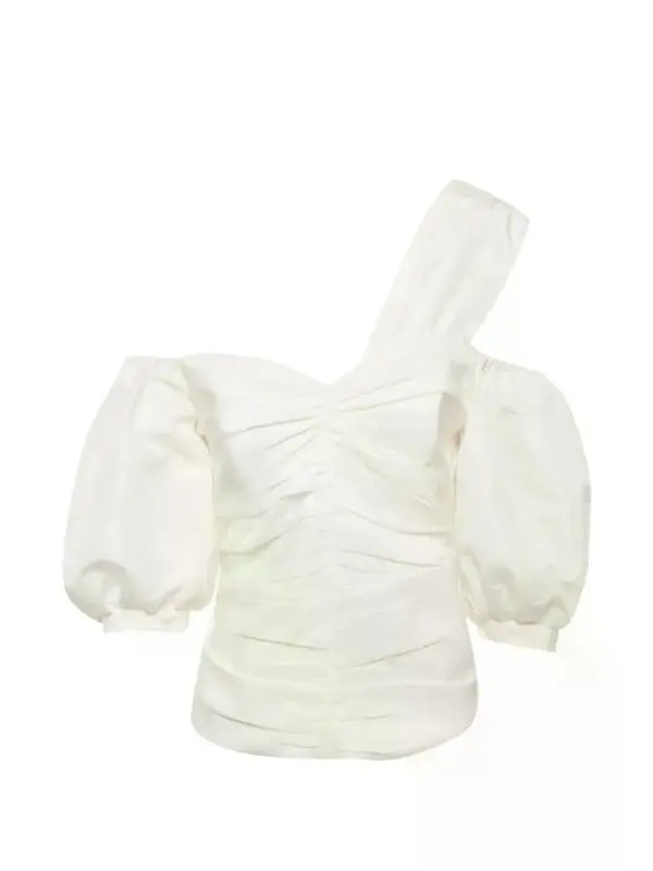 SELF-PORTRAIT Ruched One-shoulder Top