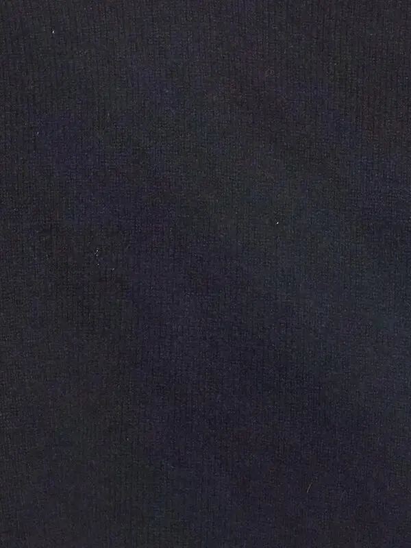 Miu Miu Navy Wool Knit Cropped V-neck Sweater
