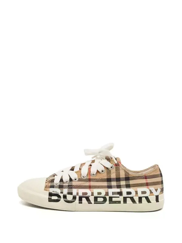 Burberry Check Pattern Lace-up Sneakers