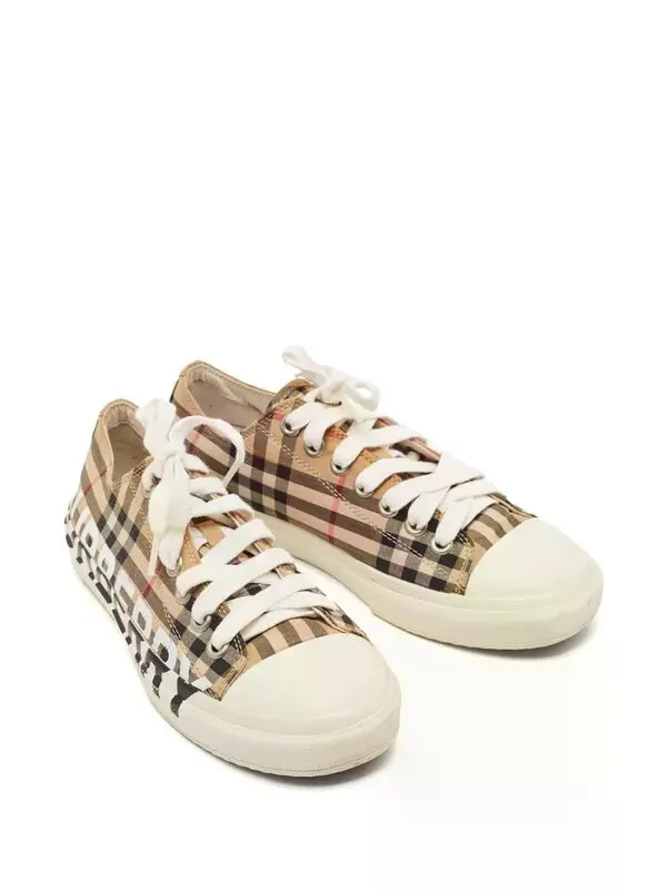 Burberry Check Pattern Lace-up Sneakers
