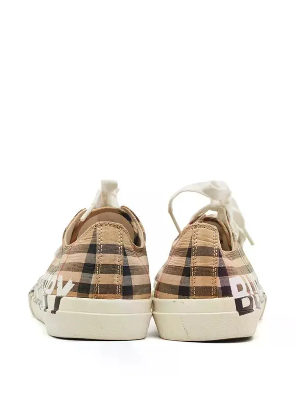Burberry Check Pattern Lace-up Sneakers