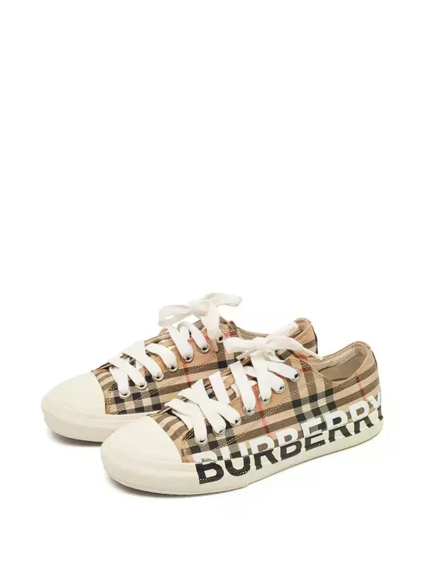 Burberry Check Pattern Lace-up Sneakers