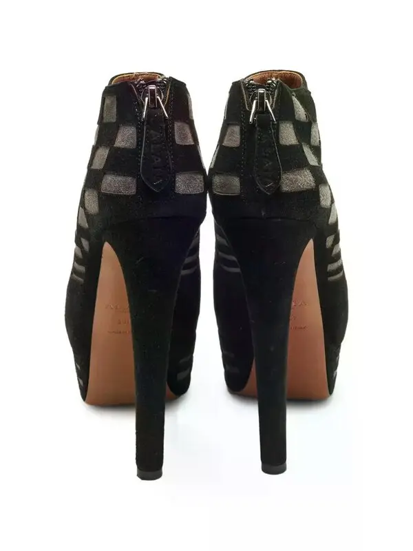 Alaïa Geometric Pattern Platform Ankle Boots