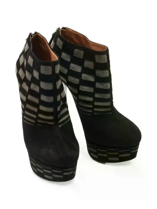 Alaïa Geometric Pattern Platform Ankle Boots
