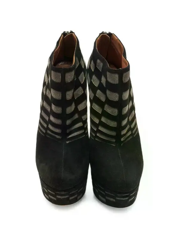 Alaïa Geometric Pattern Platform Ankle Boots