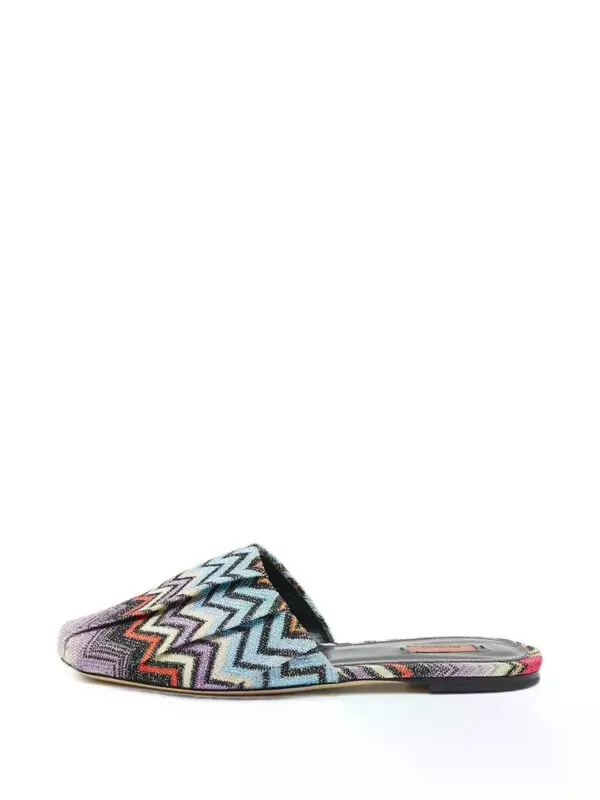 Missoni Geometric-weave Flat Mules - Blue