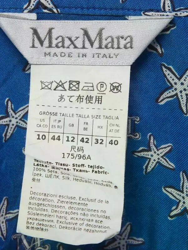 Max Mara Starfish Print Silk Shirt And Trousers Set