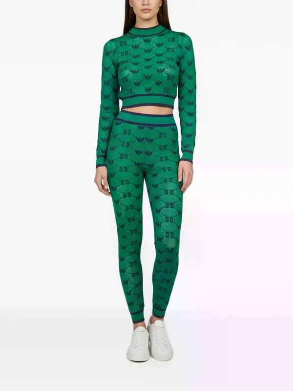 Gucci X Adidas Monogram Jacquard Top And Leggings