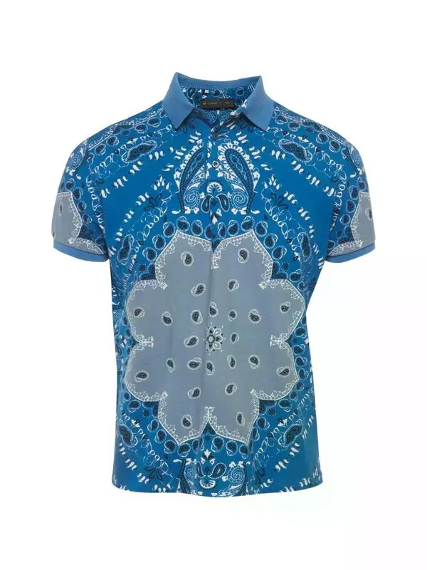 Etro Paisley-print Polo Shirt - Blue