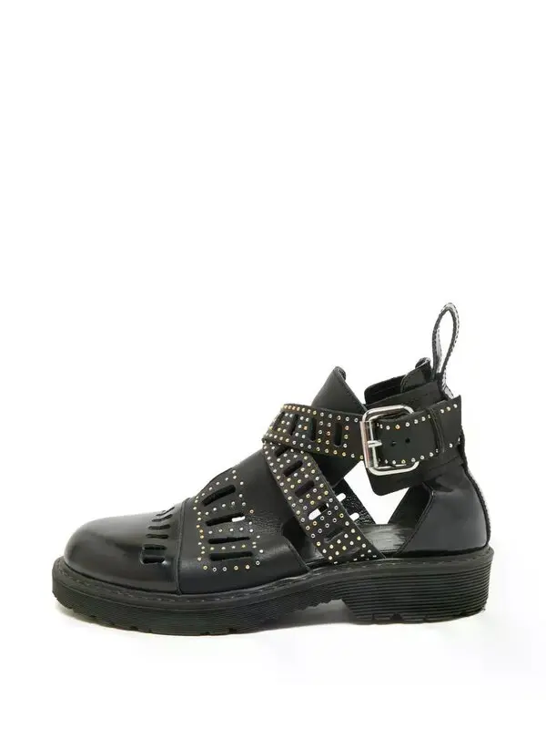 Alexander McQueen Dalston Cut-out Studded Ankle Boots
