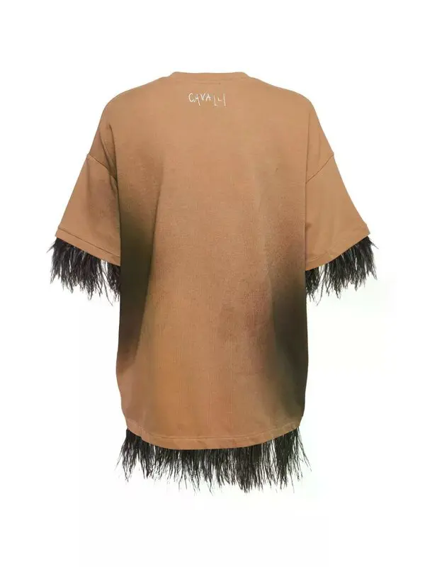 Roberto Cavalli Feather Trimmed T-shirt