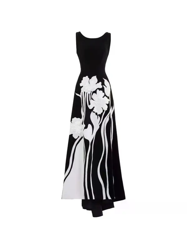 SAIID KOBEISY Embroidered Padded Midi Dress