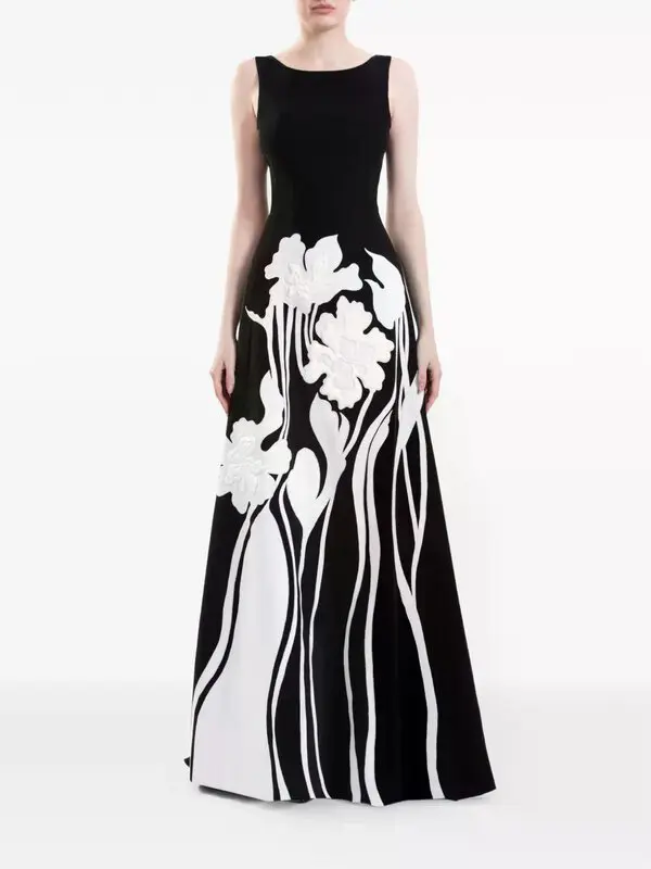 SAIID KOBEISY Embroidered Padded Midi Dress