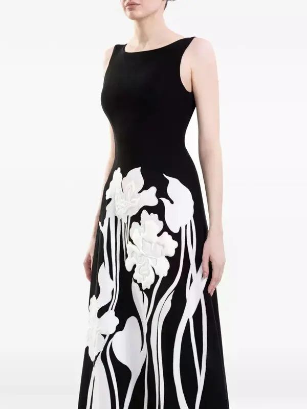 SAIID KOBEISY Embroidered Padded Midi Dress