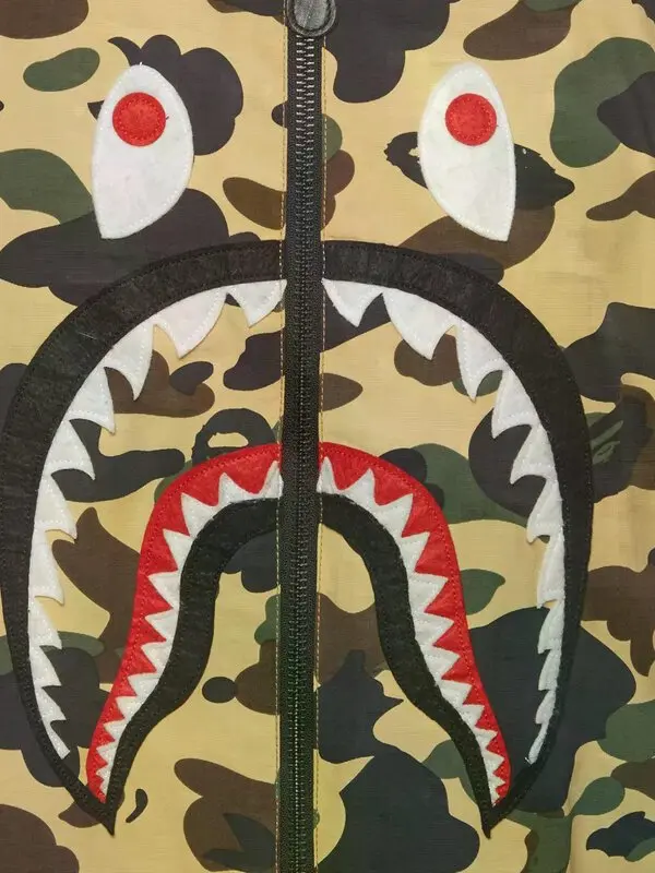 A BATHING APE Shark Camo-print Zip-up Hoodie