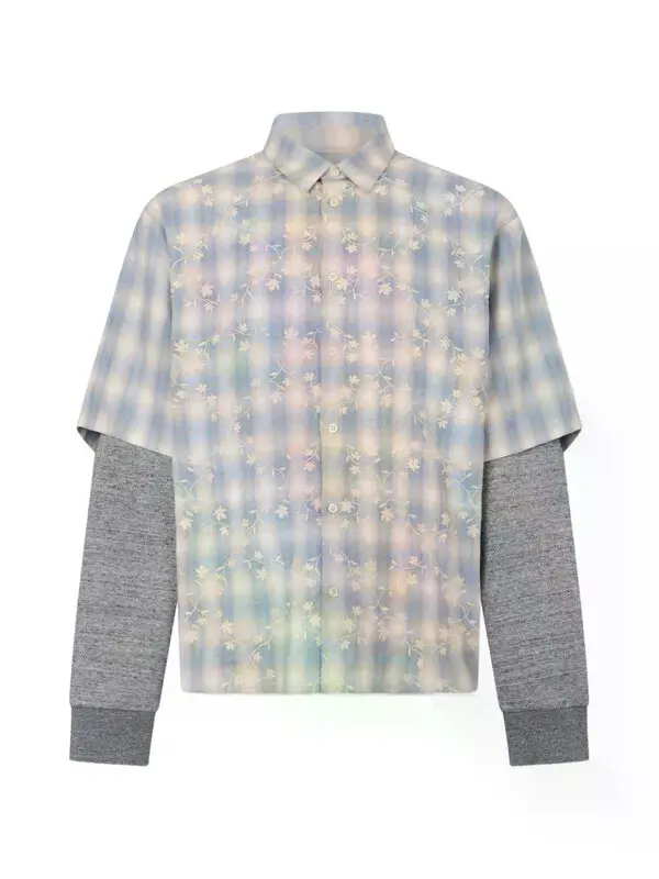 Dsquared2 Classic Check Embroidered Double-sleeve Shirt