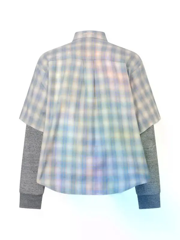 Dsquared2 Classic Check Embroidered Double-sleeve Shirt