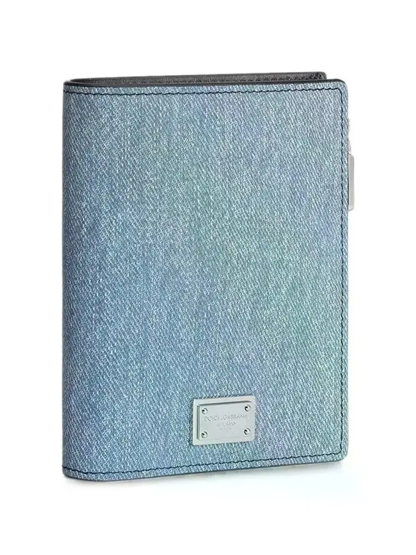 Dolce & Gabbana Wallet In Denim Nubuck