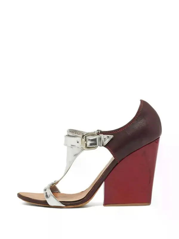 GIUSEPPE ZANOTTI Metallic Block Heel Sandals
