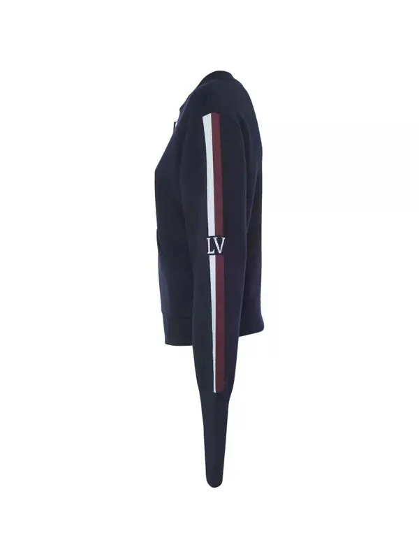 LOUIS VUITTON Navy Cashmere Zip-up Jacket With Embroidered Logo