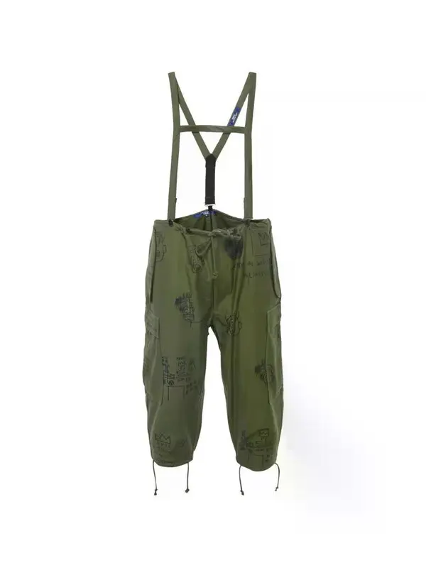 JUNYA WATANABE COMME DES GARCONS Jean-michel Basquiat-print Cropped Jumpsuit - Green