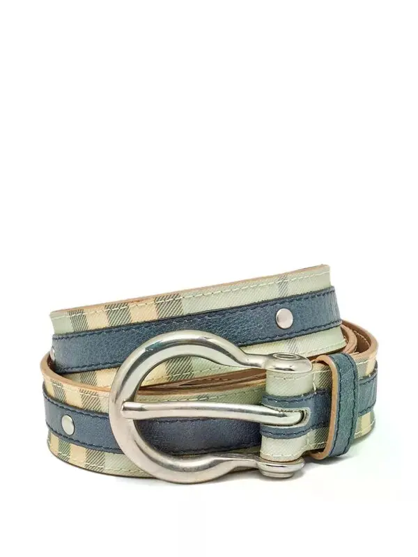 Burberry House Check Buckle Belt - Grey
