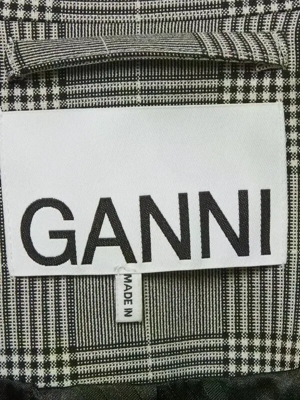 GANNI Plaid Print Blazer