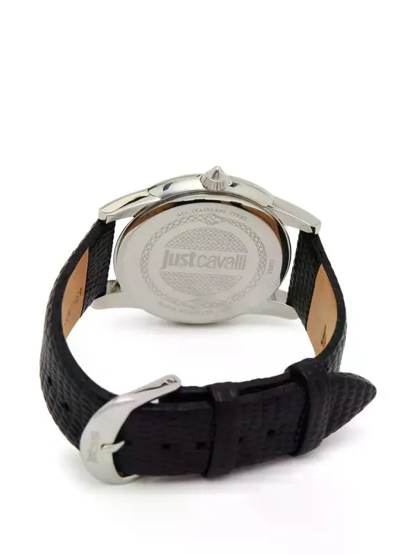Just Cavalli Roma 38mm Watch With Textured Leather Strap