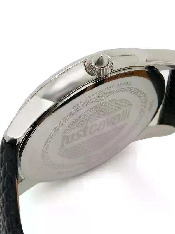 Just Cavalli Roma 38mm Watch With Textured Leather Strap