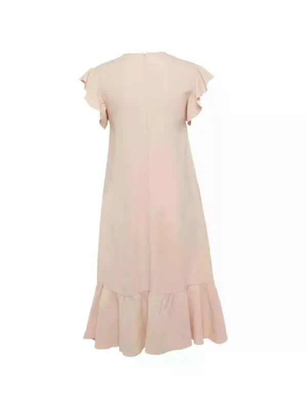 Red Valentino Pink Crepe Ruffled Mini Dress