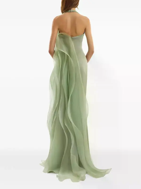 GEMY MAALOUF Draped Halter Neck Maxi Dress
