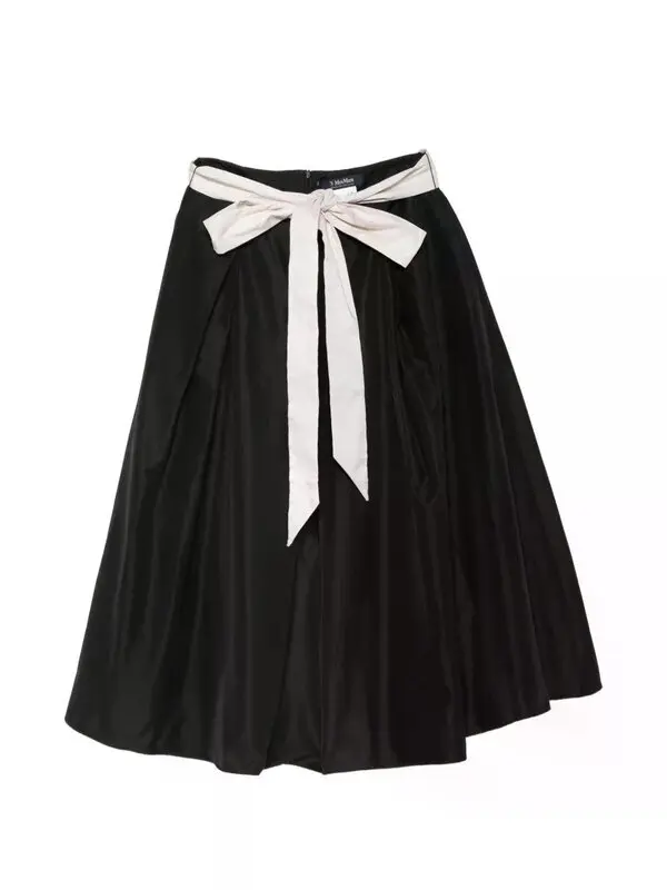 Max Mara Bow-detail Pleated Skirt - Black