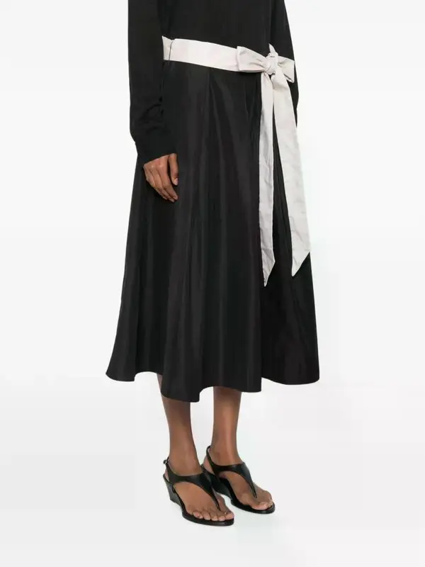 Max Mara Bow-detail Pleated Skirt - Black