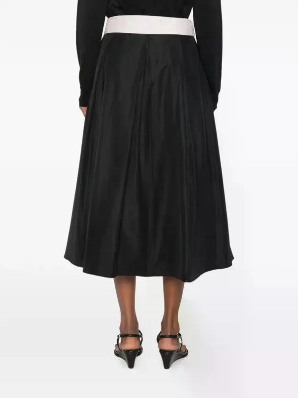 Max Mara Bow-detail Pleated Skirt - Black