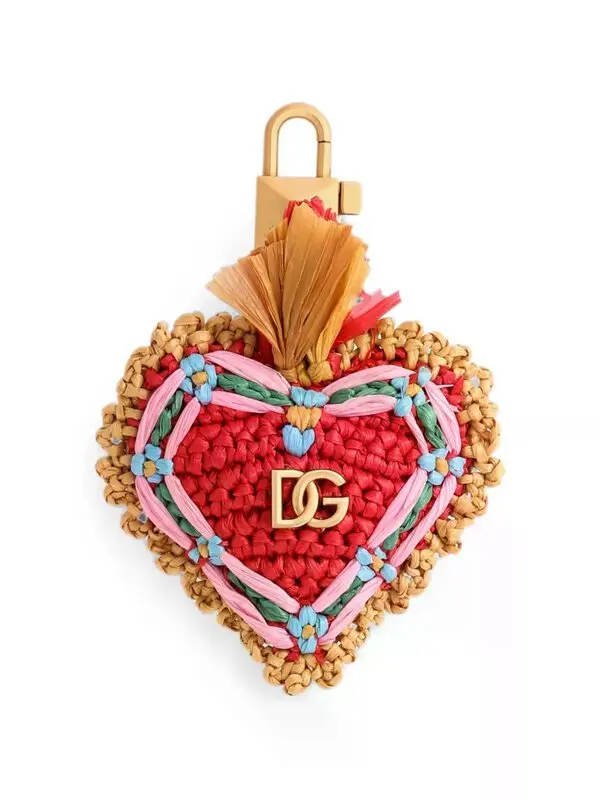 Dolce & Gabbana Keyring With Raffia Charm - Red