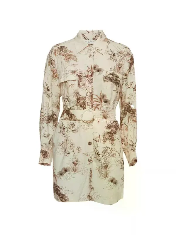 Sandro Safari Print Belted Jumpsuit - Neutrals