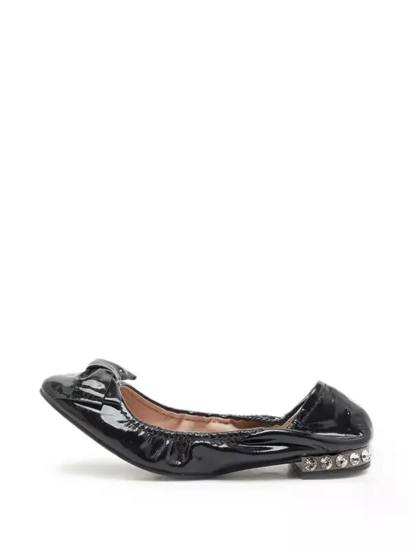 Miu Miu Crystal-embellished Bow Detail Ballet Flats