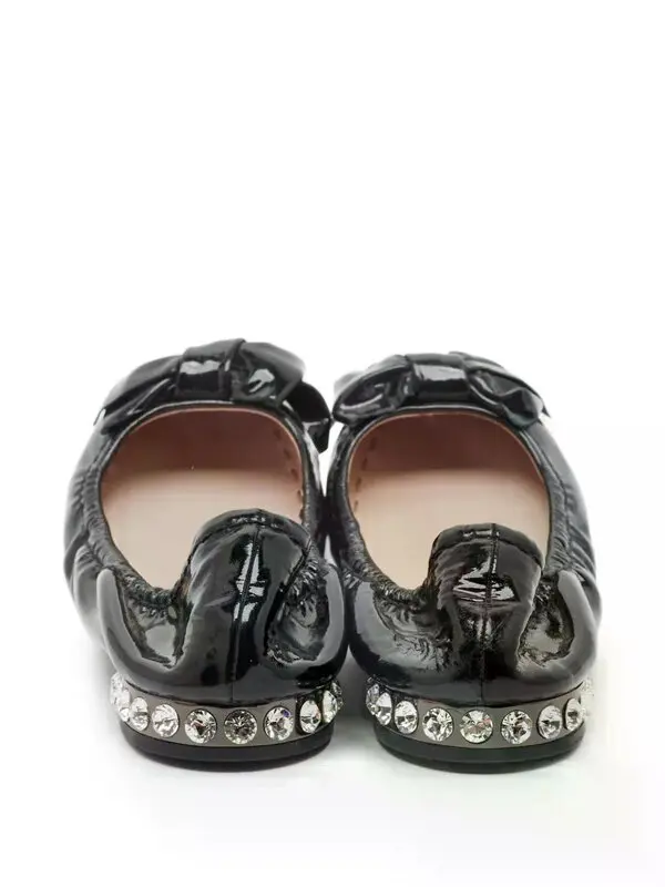 Miu Miu Crystal-embellished Bow Detail Ballet Flats