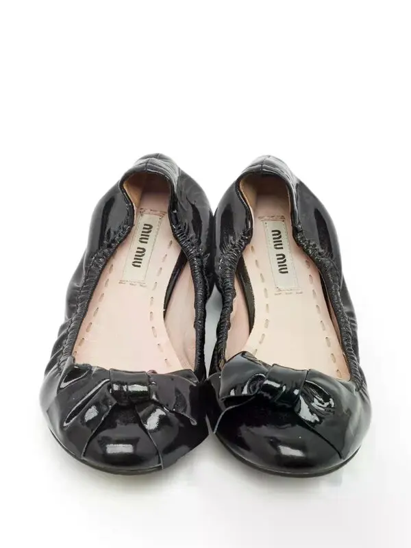 Miu Miu Crystal-embellished Bow Detail Ballet Flats