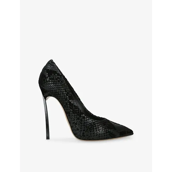 Casadei Blade Kitana 100 Snake-effect Leather Pumps