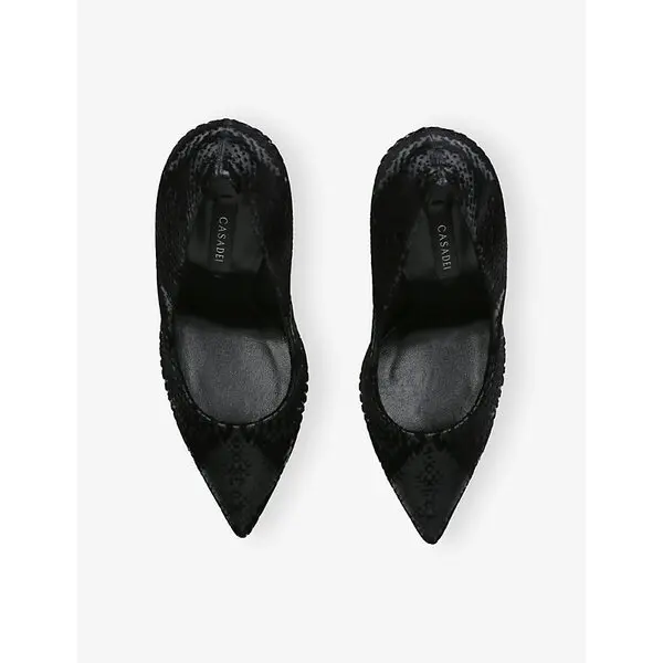Casadei Blade Kitana 100 Snake-effect Leather Pumps