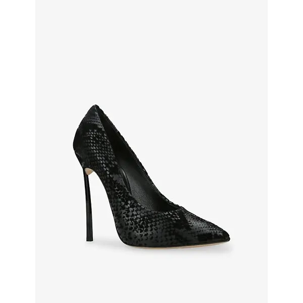 Casadei Blade Kitana 100 Snake-effect Leather Pumps