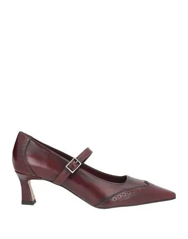 J.A.P. JOSE ANTONIO PEREIRA Calfskin Mary Jane Pumps - Red